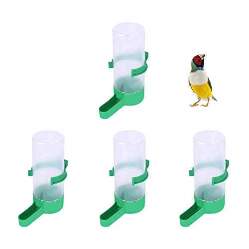 4 Pack Plastic Bird Water Dispenser Automatic Bird Cage Water Dispenser Food Drink Bowl for Cage Aviary Parrots Budgie Cockatiel Lovebirds 60ml Lovebirds