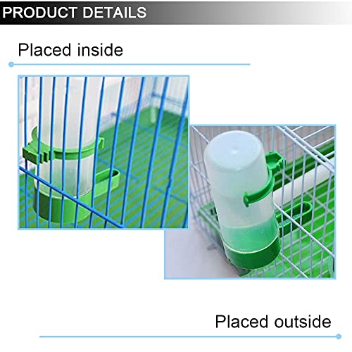 4 Pack Plastic Bird Water Dispenser Automatic Bird Cage Water Dispenser Food Drink Bowl for Cage Aviary Parrots Budgie Cockatiel Lovebirds 60ml Lovebirds