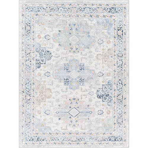 Artistic Weavers Lavadora Machine Washable Vintage Area Rug, 9'3" x 12', Light Blue