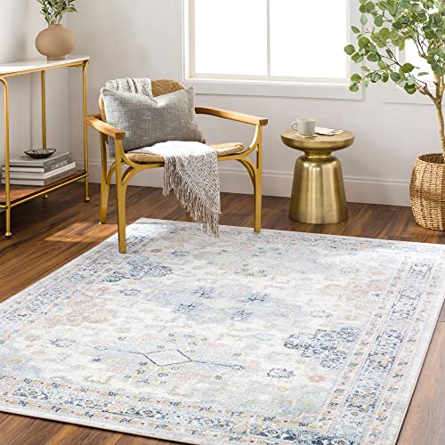 Artistic Weavers Lavadora Machine Washable Vintage Area Rug, 9'3" x 12', Light Blue