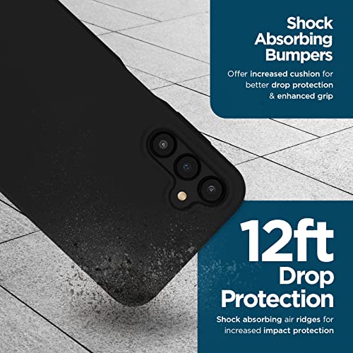 Case-Mate Samsung Galaxy A14 5G Case with 9H Tempered Glass Screen Protector [12FT Drop Protection] [Wireless Charging] Black Cover for Samsung Galaxy A14 5G - Anti Yellowing, Anti Scratch & Slim