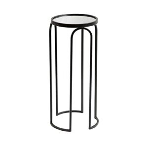 Kate and Laurel Pomeroy Modern Contemporary Glam Metal Drink Table for Display and Home Décor, 11x11x24, Black