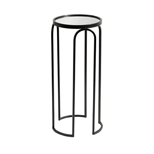 Kate and Laurel Pomeroy Modern Contemporary Glam Metal Drink Table for Display and Home Décor, 11x11x24, Black