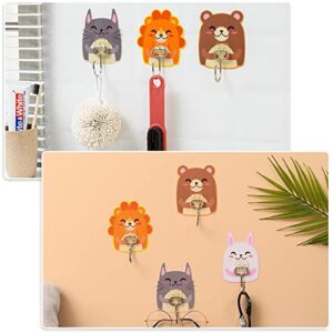 XINGYUXUXIN 4 Pcs Wall Hooks Cartoon Bear Pattern Coat Hooks Self Adhesive Kitchen Hooks for Hanging Coat Towel Key Bag