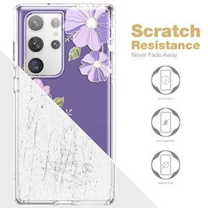 SURITCH for Samsung Galaxy S23 Ultra Case, [Built-in Screen Protector] [Dual-Layer Protection ] Full Protection Shockproof Rugged Bumper Phone Cover for Samsung S23 Ultra 6.8 Inch - Purple Cosmos