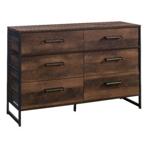 sauder briarbrook engineered wood/metal 6-drawer dresser in barrel oak