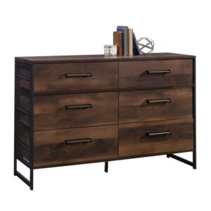 Sauder Briarbrook Engineered Wood/Metal 6-Drawer Dresser in Barrel Oak