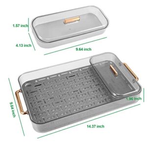 Trays for Eating Anti-Slip Food Serving Tray with Handles Dinner Trays for Lap + Small Drink Tray | Breakfast Tray | Bed Tray | Food Tray | Lap Trays for Eating | Serving Trays