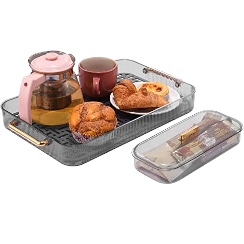 Trays for Eating Anti-Slip Food Serving Tray with Handles Dinner Trays for Lap + Small Drink Tray | Breakfast Tray | Bed Tray | Food Tray | Lap Trays for Eating | Serving Trays