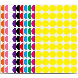 color coding labels circle dot stickers, colored dot stickers, sticker dots assorted colors, 10 color dot stickers for office classroom student