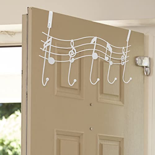 Zerodeko Key Hook Over Door Towel Rack Over The Door Music Rack Music Note Metal Hook Over Door Hanging Organizer Clothes Coat Hat Bag Wall Hanger Heavy Duty Metal Hangers Over Door Towel Rack