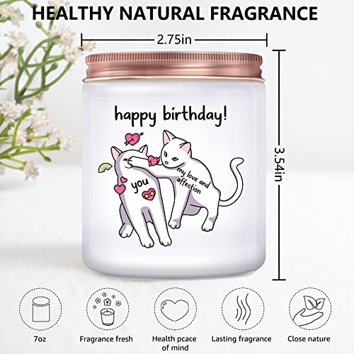 Cute Birthday Gifts for Women- Funny Cat Happy Birthday Candle Gift for Boyfriend, Girlfriend, Husband, Wife, Her or Him, Best Friend, Sister