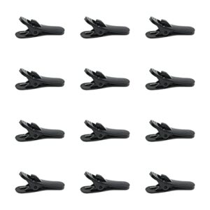 dgzzi 12pcs earphone wire clip holder for headphone earphone, black plastic clothing clip fixing headphone wire to keep earphone/microphone cord in place