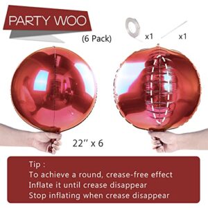 PartyWoo Red and Gold Balloons 50 pcs and Ruby Red Foil Balloons 6 pcs