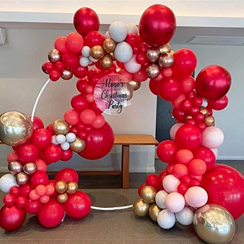 PartyWoo Red and Gold Balloons 50 pcs and Ruby Red Foil Balloons 6 pcs