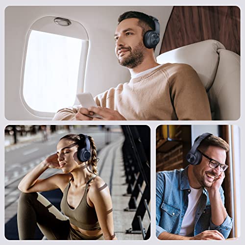 V8 Wireless Bluetooth Headphones Over Ear, 80 Hours Playtime Wireless Headphones with Deep Bass,Lightweight Foldable Headphones Built-in Mic,HiFi Stereo Sound for Travel Work Laptop PC Cellphone