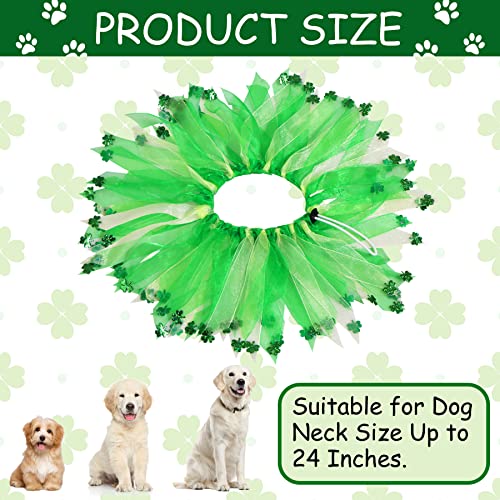 GOYOSWA St. Patrick's Day Outfit, Costume Shamrock Headband , Collar,Clothes for Small Medium Large Dogs