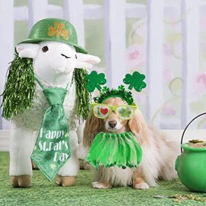 GOYOSWA St. Patrick's Day Outfit, Costume Shamrock Headband , Collar,Clothes for Small Medium Large Dogs