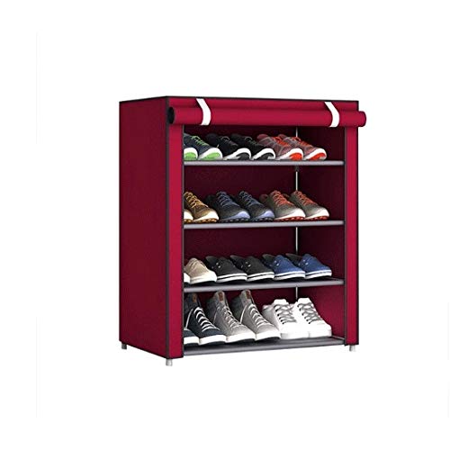 N/A 4Tiers Shoes Rack with Dustproof Cover Closet Shoes Storage Cabinet Dustproof Cover Shoes Cabinet