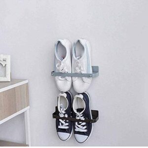 N/A Creative Wall-Mounted Shoe Rack Shoe Organizer Shoe Holder Space Saving Home Shoe Storage Rack (Color : Black)