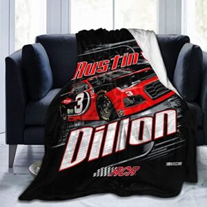 austin dillon 3 all season fleece blanket throw ultra soft flannel blanket digital printed premium fluffy microfiber fleece