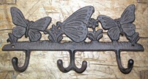 for cast iron victorian style butterfly towel coat hooks hat hook key rack rustic area home & garden