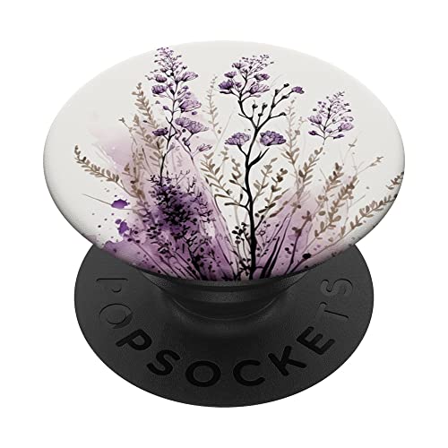 Purple Lavender Blossom Leaves Flowers Floral Girly PopSockets Swappable PopGrip