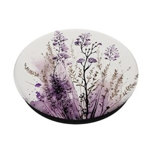 Purple Lavender Blossom Leaves Flowers Floral Girly PopSockets Swappable PopGrip