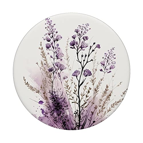 Purple Lavender Blossom Leaves Flowers Floral Girly PopSockets Swappable PopGrip