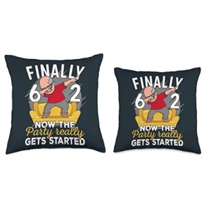 62 Birthday Gifts For Grandpa & 62nd BDay Party 62nd Birthday Years Old Man, Finally 62 Throw Pillow, 16x16, Multicolor