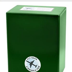 TSA Approved Fly-Safe and Temporary Travel Cremation Urn Kit for Human Ashes - Airline Friendly - 200 Cubic Inch Capacity - Airline-Ready Green Plastic Urn with Included Travel Box