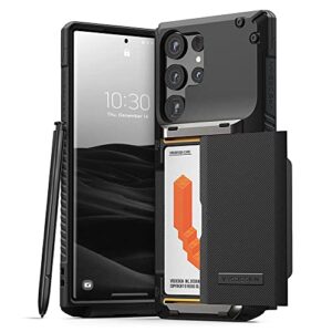 vrs design damda glide pro phone case for galaxy s23 ultra, sturdy semi auto wallet [4 cards] compatible with galaxy s23 ultra 6.8" (2023)