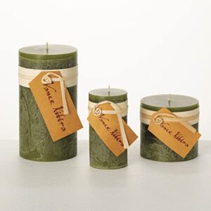 sullivans vance kitira set of 3 pillar candles, clean-burning, environmental-friendly, scentless, real-wax candles, home décor, hosting décor