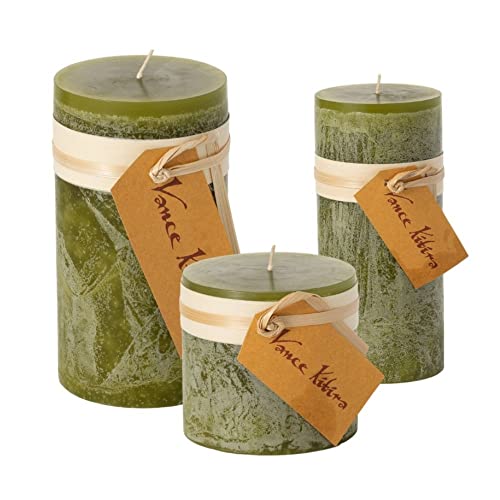 Sullivans Vance Kitira Set of 3 Pillar Candles, Clean-Burning, Environmental-Friendly, Scentless, Real-Wax Candles, Home Décor, Hosting Décor