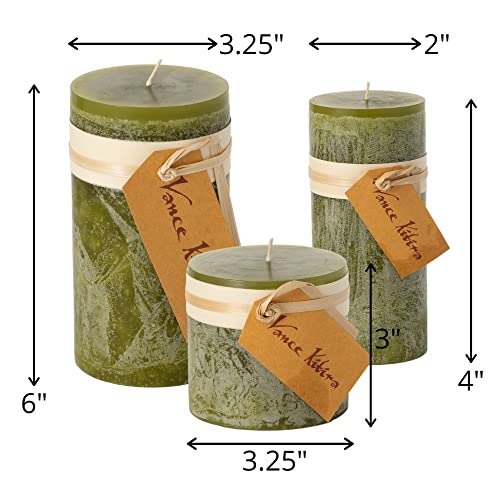 Sullivans Vance Kitira Set of 3 Pillar Candles, Clean-Burning, Environmental-Friendly, Scentless, Real-Wax Candles, Home Décor, Hosting Décor