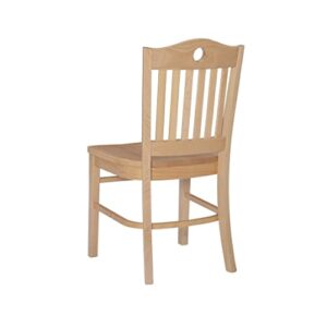 Linon Slat Back Natural Wood Finish Made in America Set of 2 Brock Dining Chair