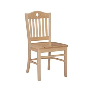 Linon Slat Back Natural Wood Finish Made in America Set of 2 Brock Dining Chair