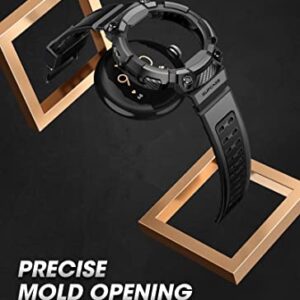 SUPCASE Unicorn Beetle Pro Series Case for Google Pixel Watch 41mm (2022), Rugged Protective Case with Strap Band (Black)