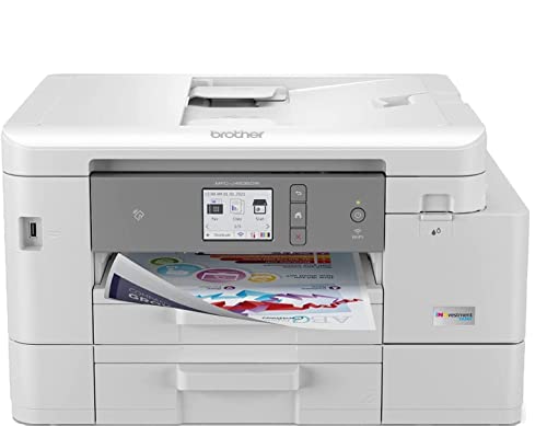 Brother MFC-J4535DW INKvestment Tank All-in-One Color Inkjet Printer with NFC, Print Scan Copy Fax, Auto 2-Sided Printing, Built-in Wireless, 4800 x 1200 dpi, White, Bundle with JAWFOAL