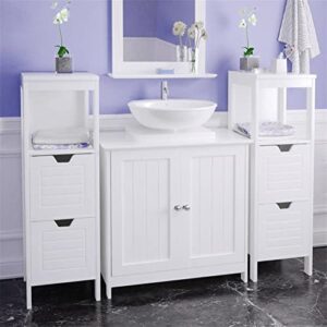 FZZDP Two-Door Bathroom Vanity Cabinet Wash Basin Cabinet Multifunctional Storage Shelf Basket Kitchen Bathroom Accessories