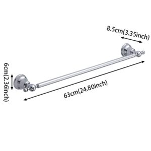 ONEMTB Wall Mounted Towel Bar Silver, SUS 304 Stainless Steel Bathroom Towel Rack Length 63cm Modern Towel Holder for Hostel Apartment, Home Décor-63cm