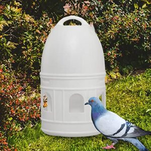 Gralara Pigeon Water Dispenser Feeder 10L Water Bottle Water Pot Container Waterer with Handle Bird Water Drinker for Chicken Parrot Duck Parakeet, White