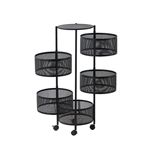 SLNFXC Kitchen Vegetable Rotating Shelf Floor Multi-Layer Round Household Vegetable Basket Fruit and Vegetable Storage Storage Rack