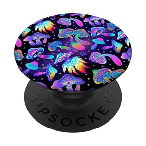 psychedelic magic mushrooms hippie trippy pattern popsockets swappable popgrip