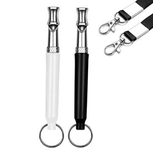 pilong dog whistle, 2023 new 2pcs ultrasonic dog whistle to stop barking neighbors dog, professional adjustable silent dog whistle training tools for dogs with black strap lanyard