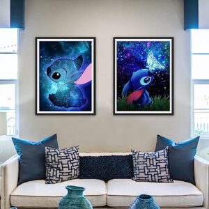 Stitch Diamond Painting Kits 2 Pack-Stitch Diamond Art for Adults Kids Beginners,5D Diamond Painting Stitch for Gift Home Wall Decor (12 x 16 inch)