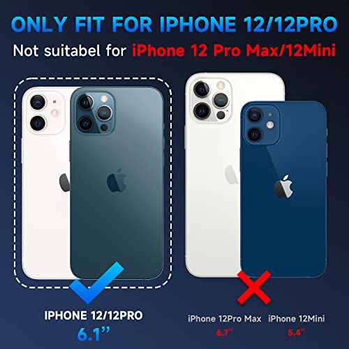 ONOLA Magnetic Case for iPhone 12 Case, iPhone 12 Pro Case [Compatible with Magsafe] [with 2 pcs Tempered Glass Screen Protector] Heavy-Duty Slim Shockproof Case for iPhone 12/12 Pro (Black)