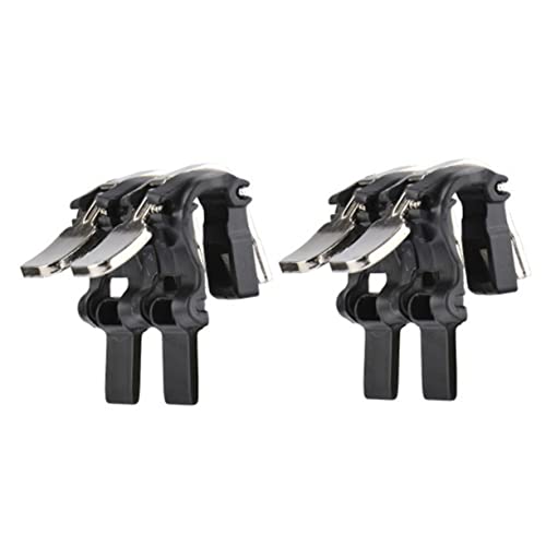 ULDIGI Black Buttons 1 Pair Artifact Fire Button S Mobile Conter for Phone Shooting Tool Chicken- Assist Eat Games Chicken Eating Metal Trigger Aim Gaming Black Game Quick Shooter Push Button