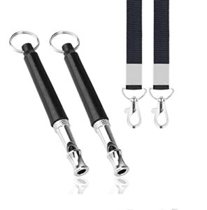 pilong 2 pack dog whistle, dog whistle to stop barking neighbors dog, adjustable ultrasonic silent dog whistle, professional recall dog training whistles with lanyard