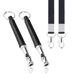 PILONG 2 Pack Dog Whistle, Dog Whistle to Stop Barking Neighbors Dog, Adjustable Ultrasonic Silent Dog Whistle, Professional Recall Dog Training Whistles with Lanyard